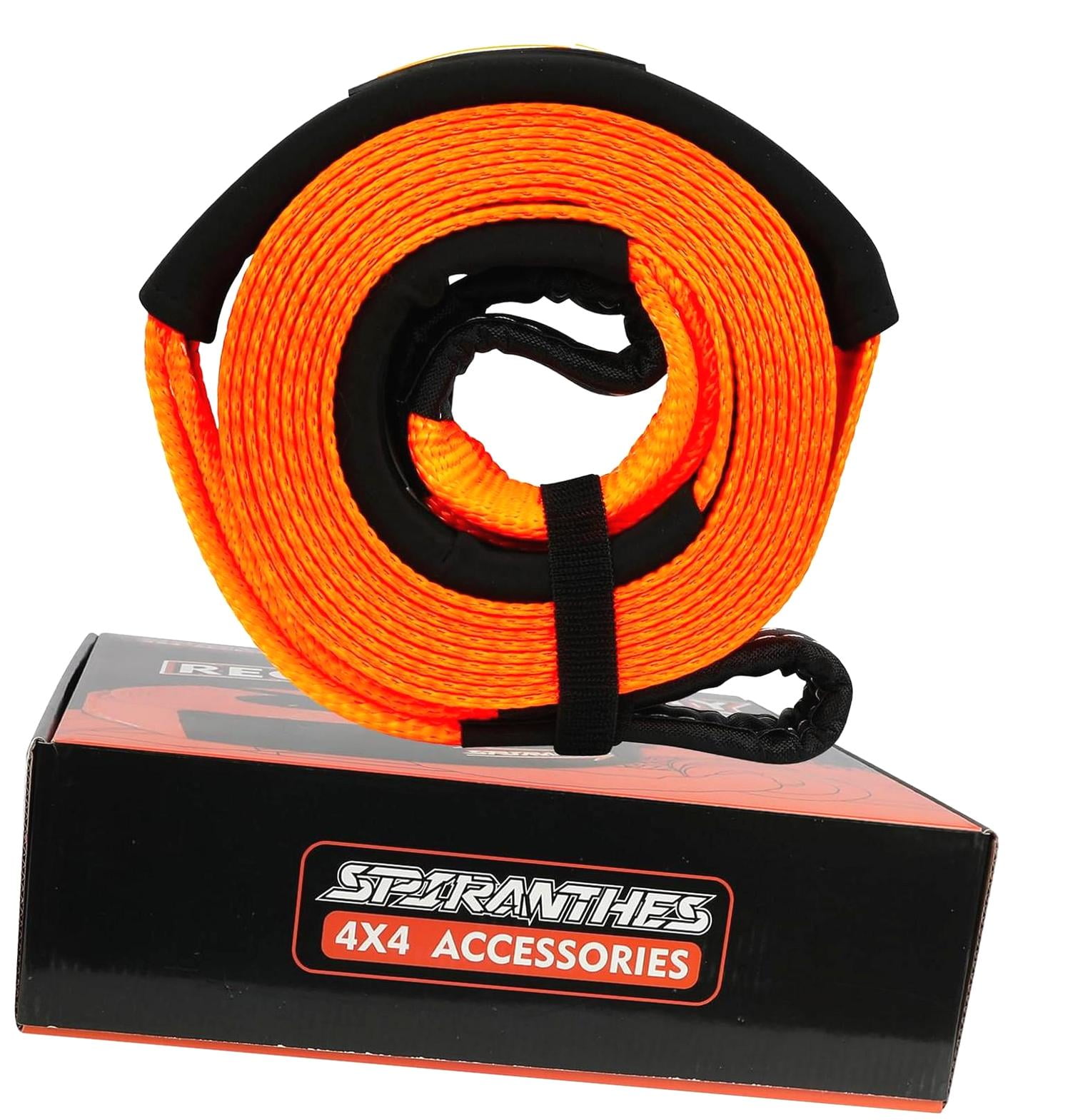 SKYSONIC 3" x20 ft Orange Tow Strap, Emergency Off-Road Recovery Strap ...
