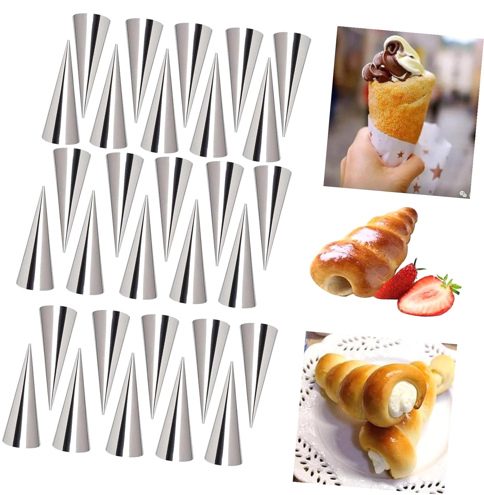 SKYSONIC 30 Pack Non-stick Large Horn Molds - 5" Stainless Steel for ...