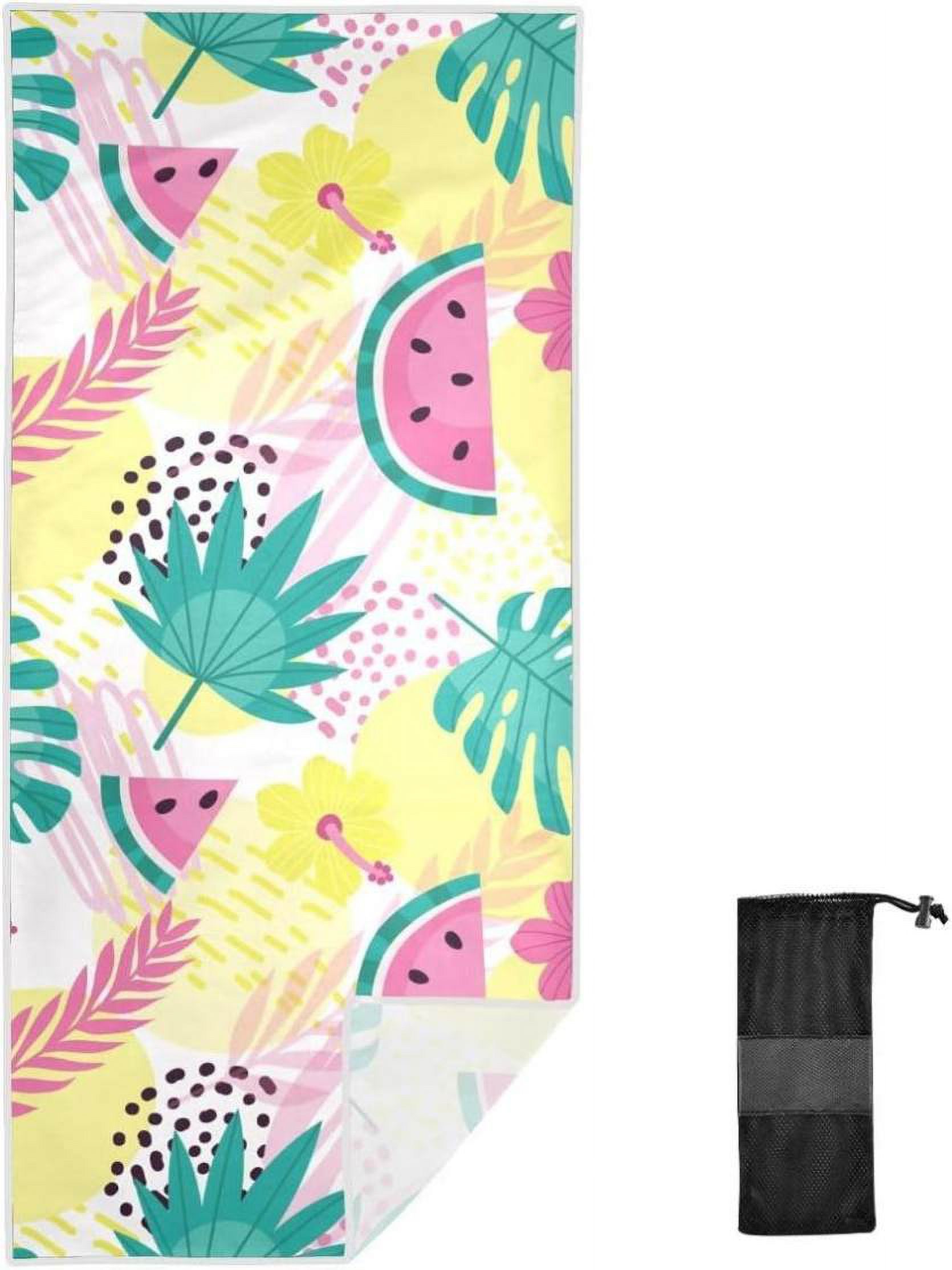 SKYSONIC 30"x60" Beach Towel with Travel Bag, Summer Palm Leaves ...