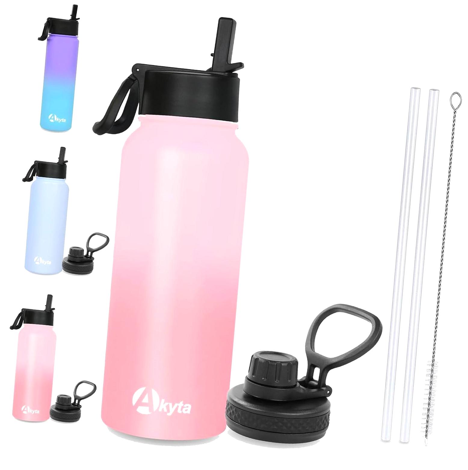 SKYSONIC 32 OZ Hydration Flask, with Straw Top, Vacuum-Insulated ...