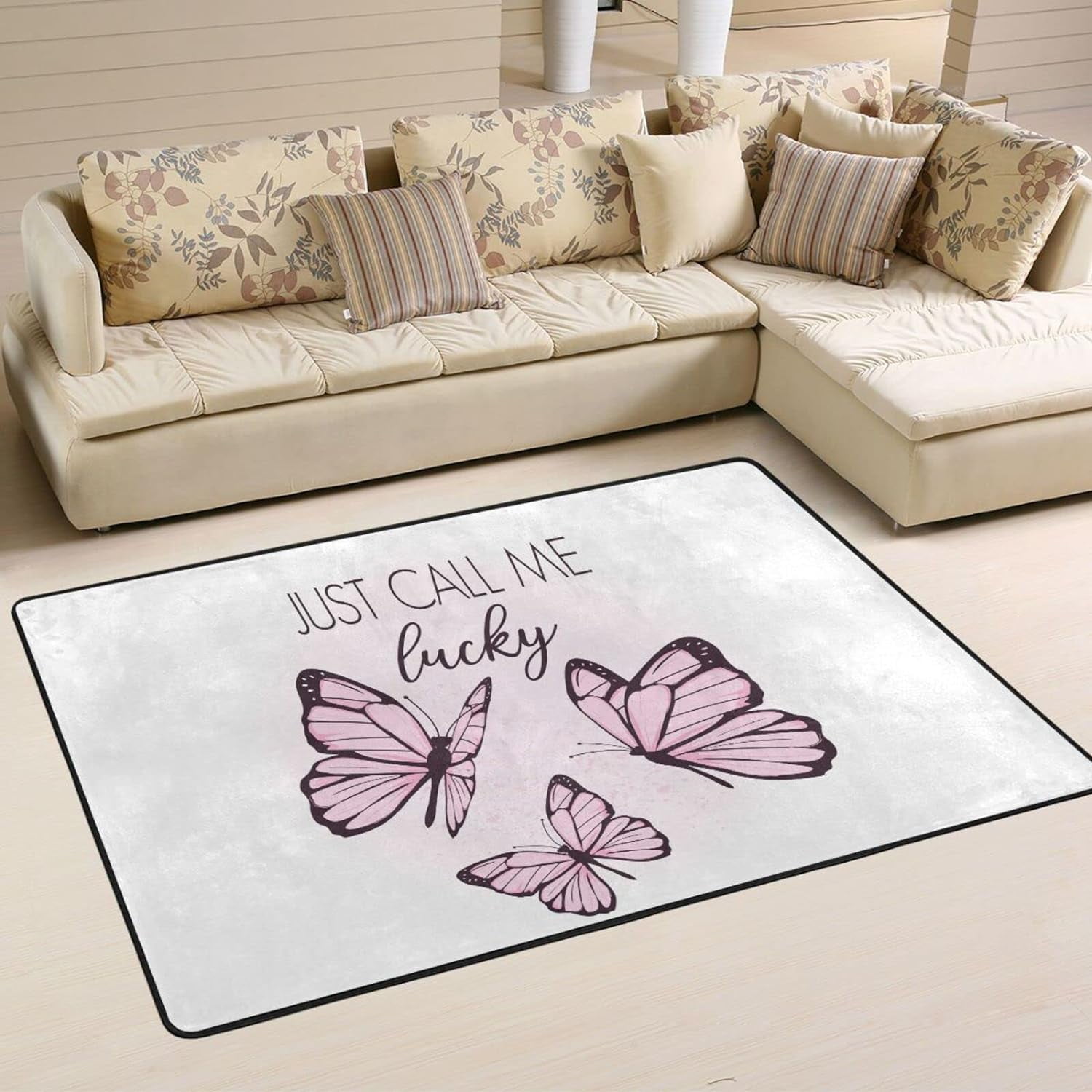 SKYSONIC 36x24in Creative Quotes Sayings Area Rug, Pink Flying ...