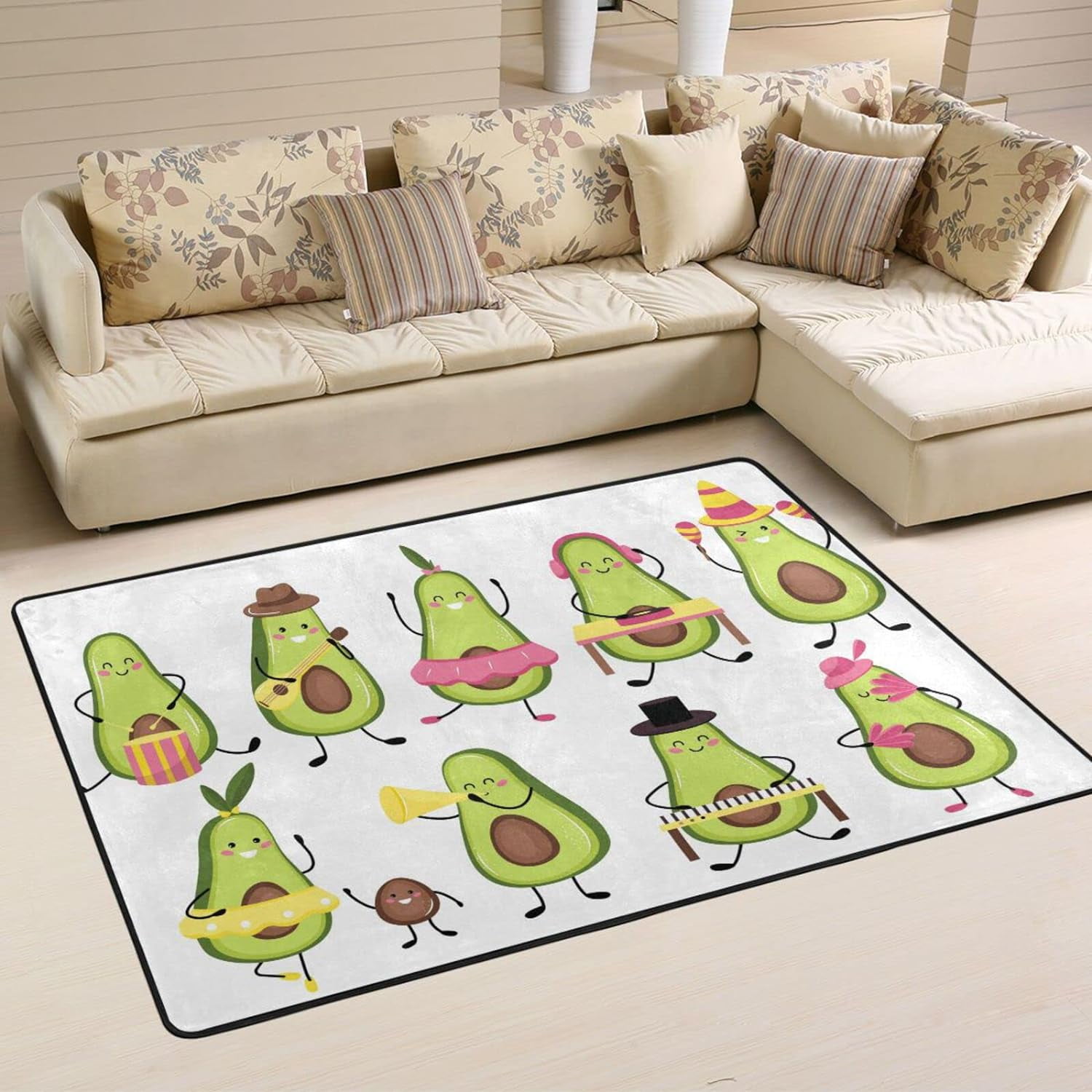 SKYSONIC 36x24in Cute Mexican Avocados Area Rug, Funny Non-Slip Floor ...