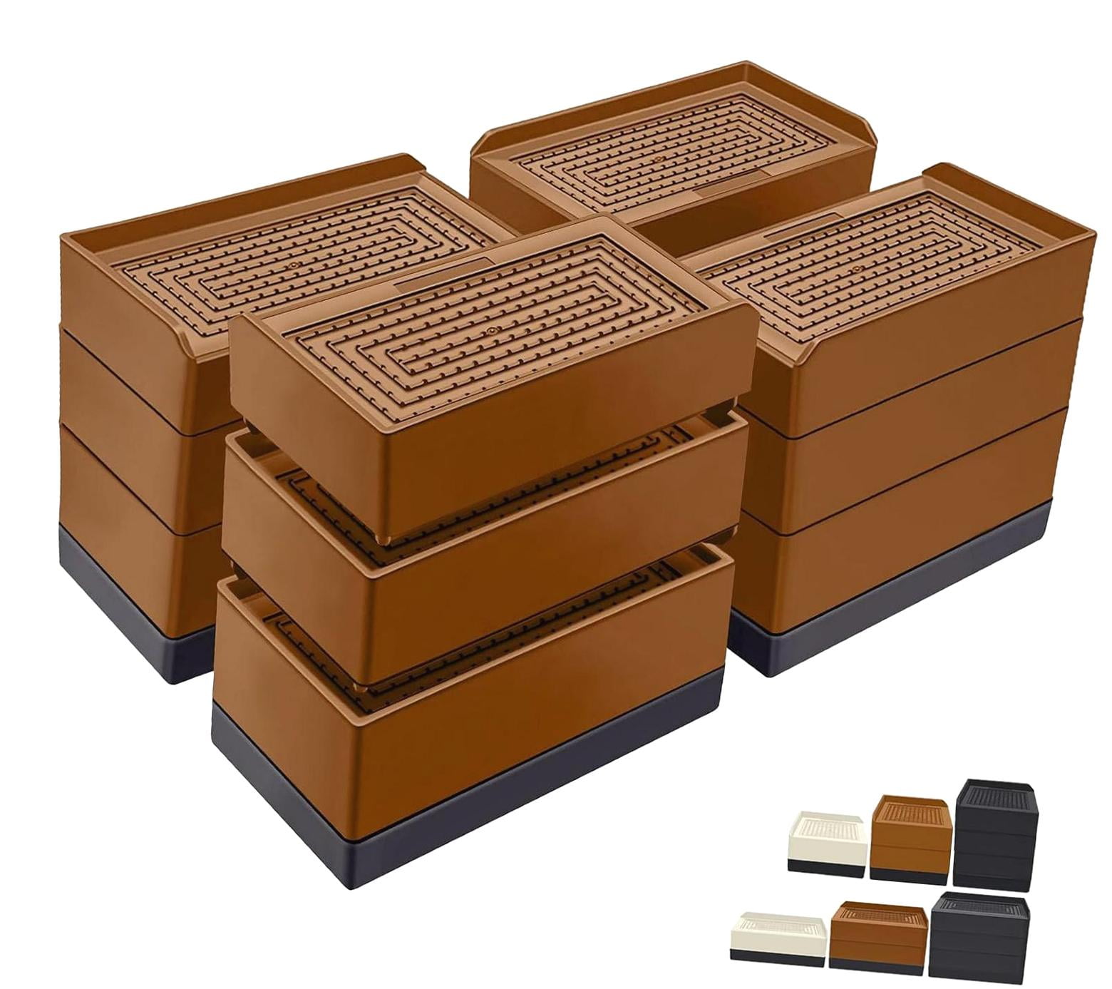 SKYSONIC 4 Inch Furniture Risers, Adjustable Height Blocks for Bed ...