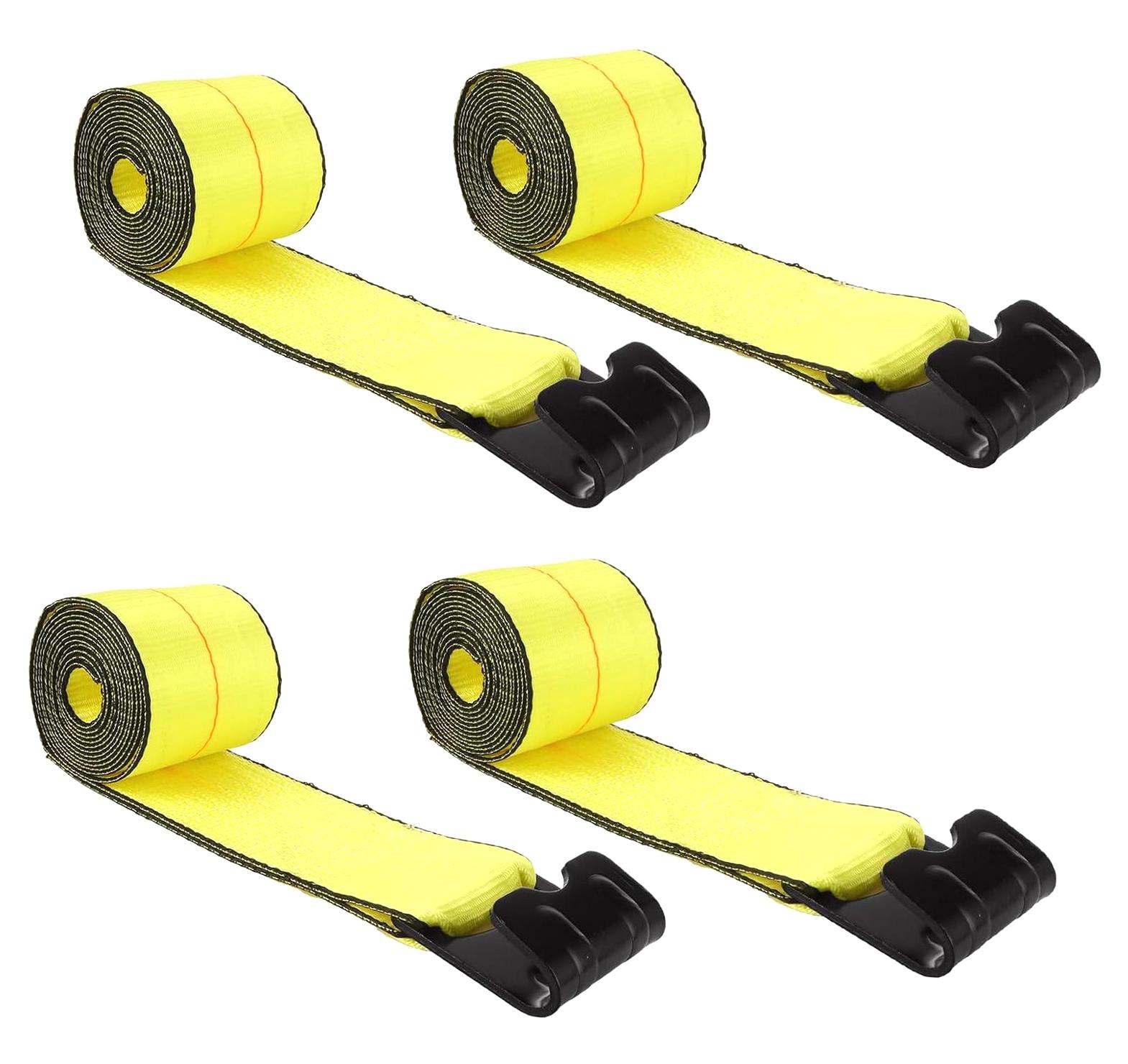 SKYSONIC 4 Pack 4" x 30' Winch Straps with Flat Hook, 16,200lbs Break ...