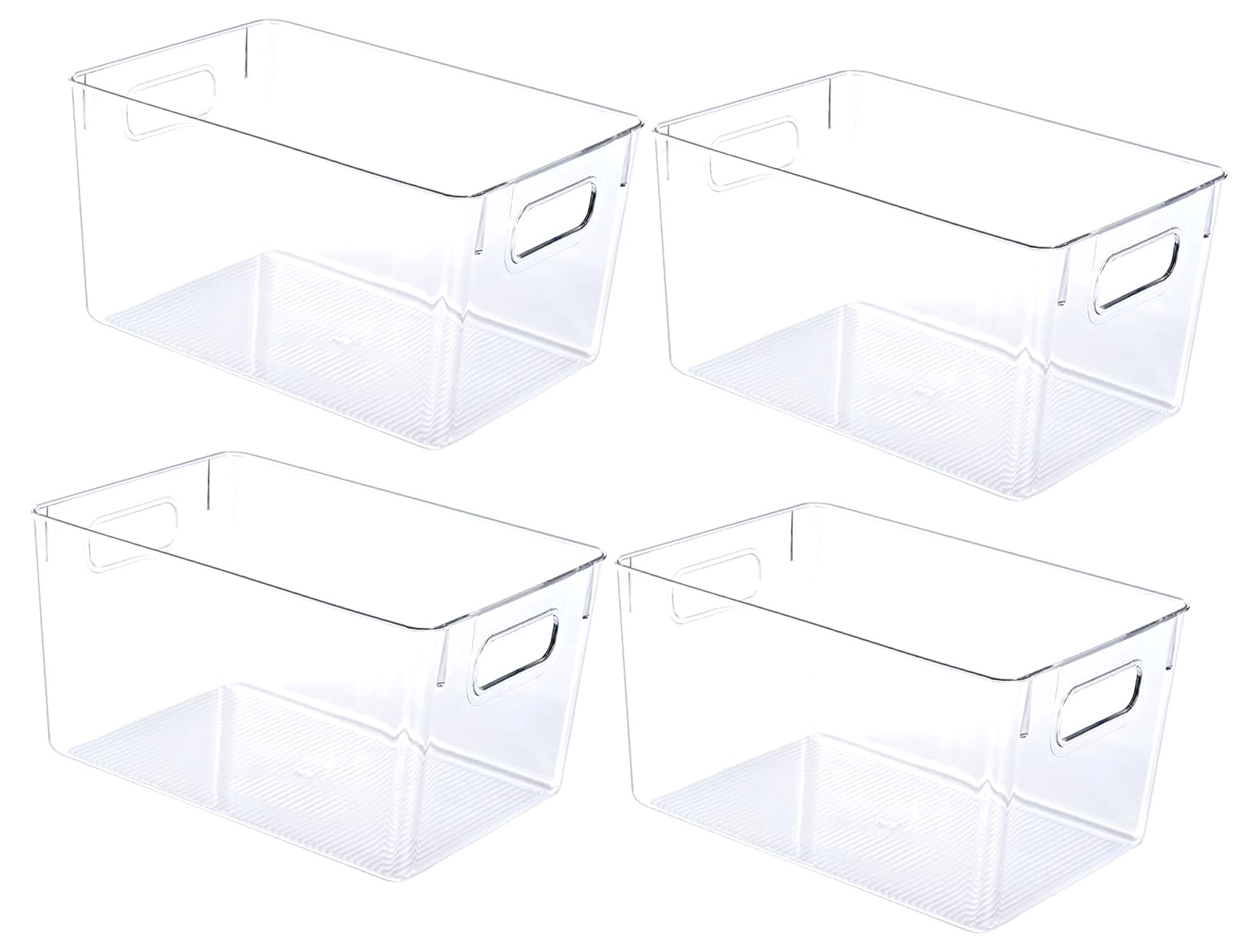 SKYSONIC 4 Pack Clear Plastic Storage Bins, Pantry Organizers and ...