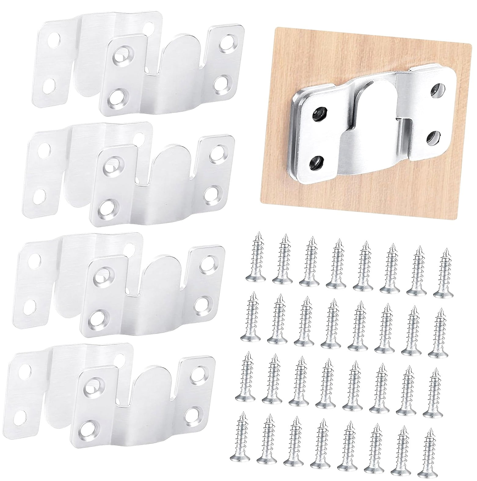 SKYSONIC 4 Pairs Flush Mount with Screws 4 Sets, Steel Interlock ...