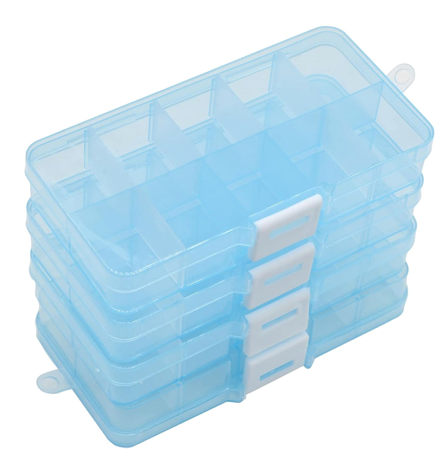 SKYSONIC 4 Pcs 10 Grids 5 Inch 2.5 Inch Small Removable Plastic Jewelry ...
