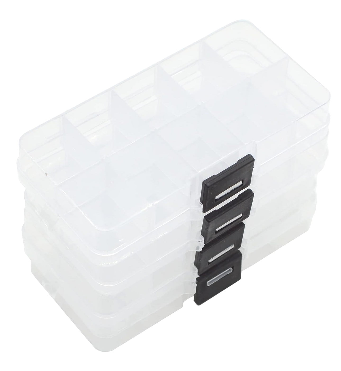 SKYSONIC 4 Pcs 10 Grids 5 Inch 2.5 Inch Small Removable Plastic Jewelry ...
