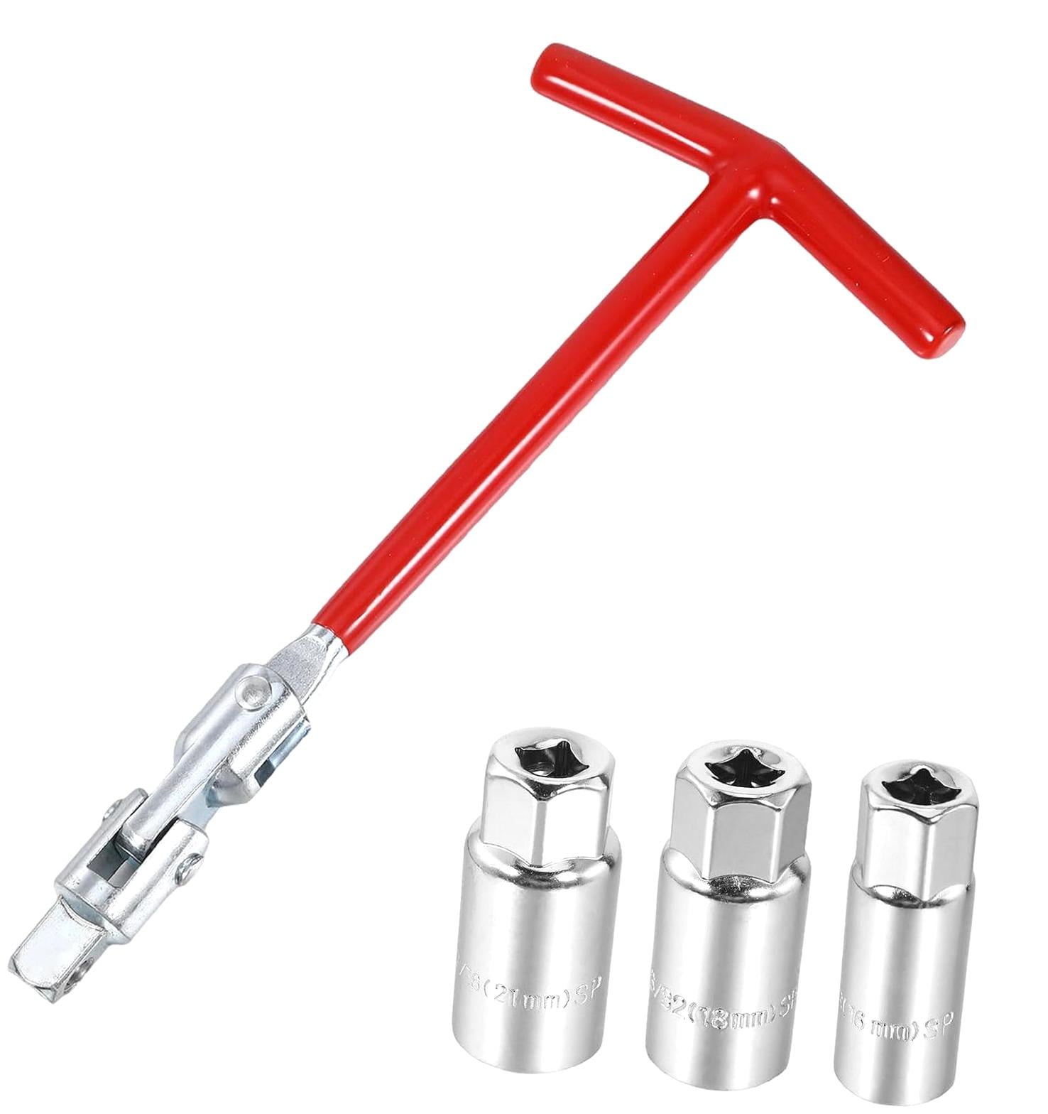 SKYSONIC 4 Piece Socket Kit, T-Handle Wrench with 16mm/21mm ets, Wire ...