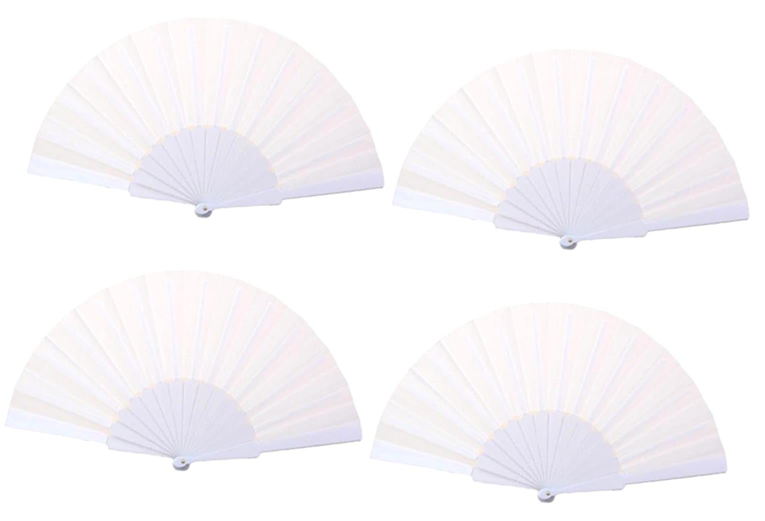 SKYSONIC 4 Pieces Handheld Small Chinese Hand Fans in Oriental Cloth ...