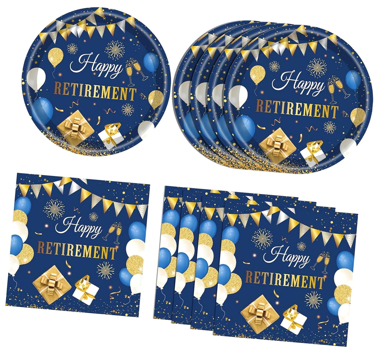 SKYSONIC 40 Piece Blue Retirement Party Decorations Set, Including ...