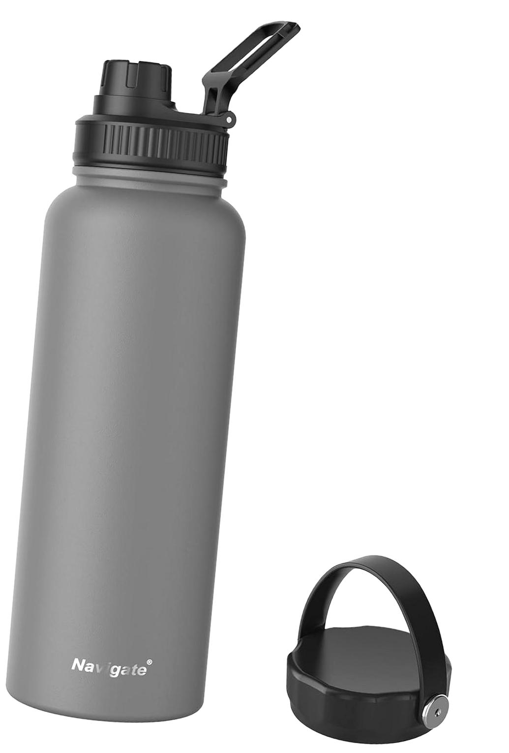 SKYSONIC 40 oz Insulated Stainless Steel Water Jug with Spout & Handle ...