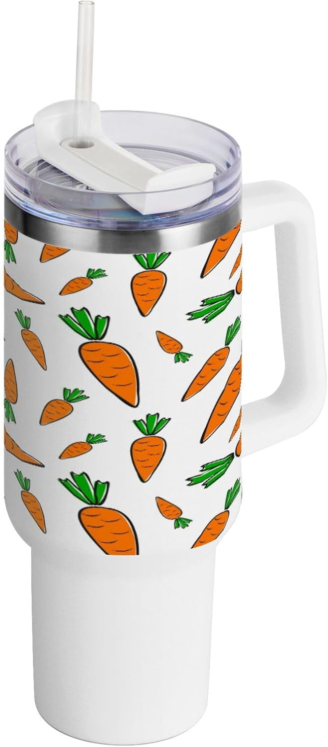 SKYSONIC 40oz Carrot Tumbler With Lid And Straw Travel Coffee Mug ...