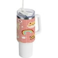 Skysonic 40oz Cute Shiba Tumbler With Lid And Straw Travel Coffee Mug