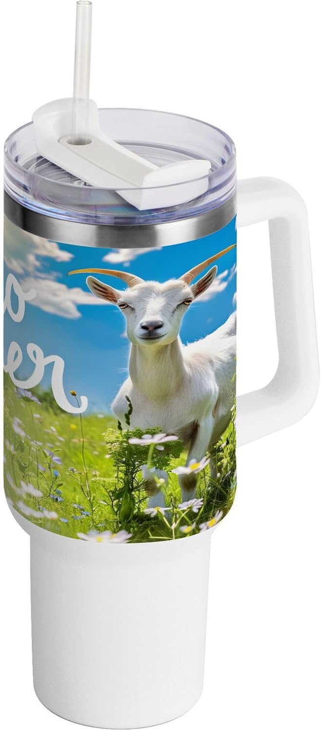 SKYSONIC 40oz Tumbler with Handle and Straw-Double Wall Vacuum Reusable ...