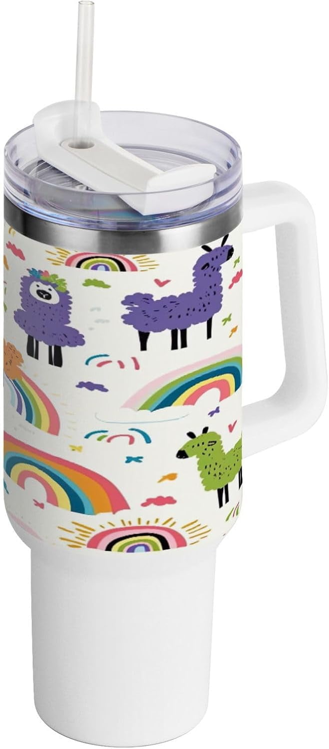 Skysonic 40oz Tumbler With Handle And Straw Lid Double Stainless Steel