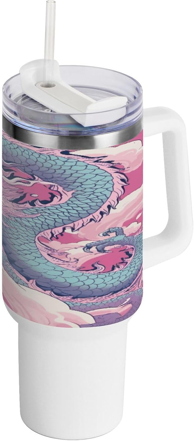 Skysonic 40oz Tumbler With Handle And Straw Lid Double Stainless Steel