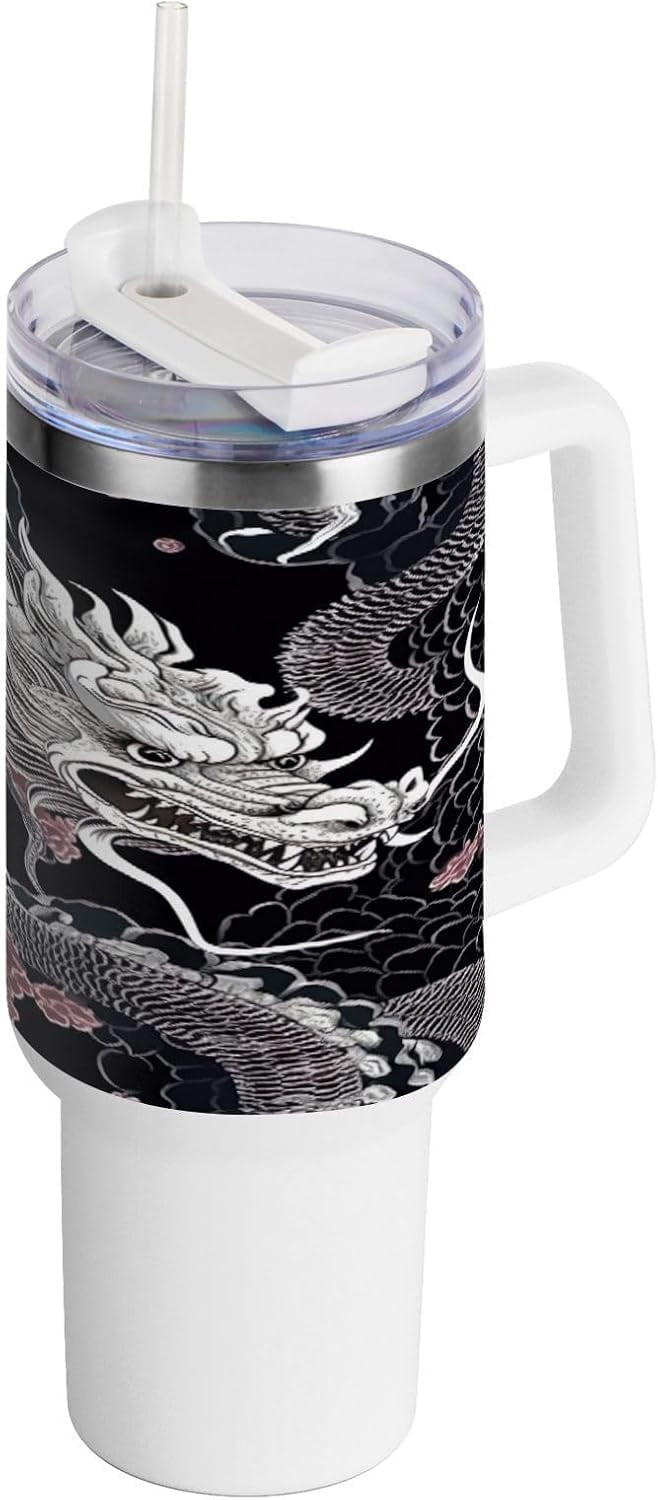 Skysonic 40oz Tumbler With Handle And Straw Lid Double Stainless Steel