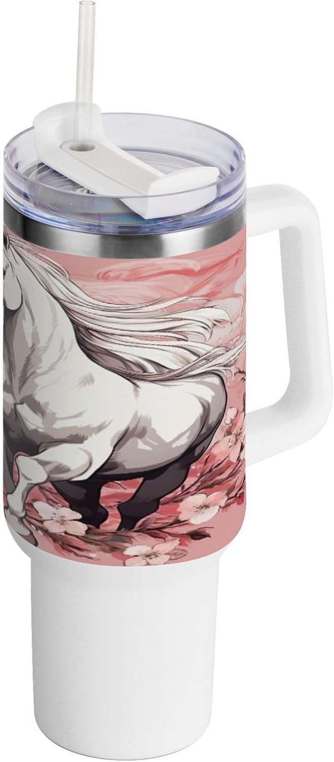 Skysonic 40oz Tumbler With Handle And Straw Lid Double Stainless Steel