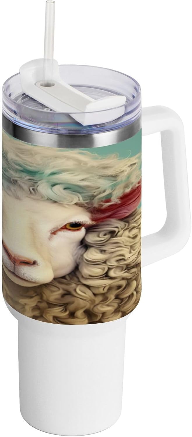 Skysonic 40oz Tumbler With Handle And Straw Lid Double Stainless Steel
