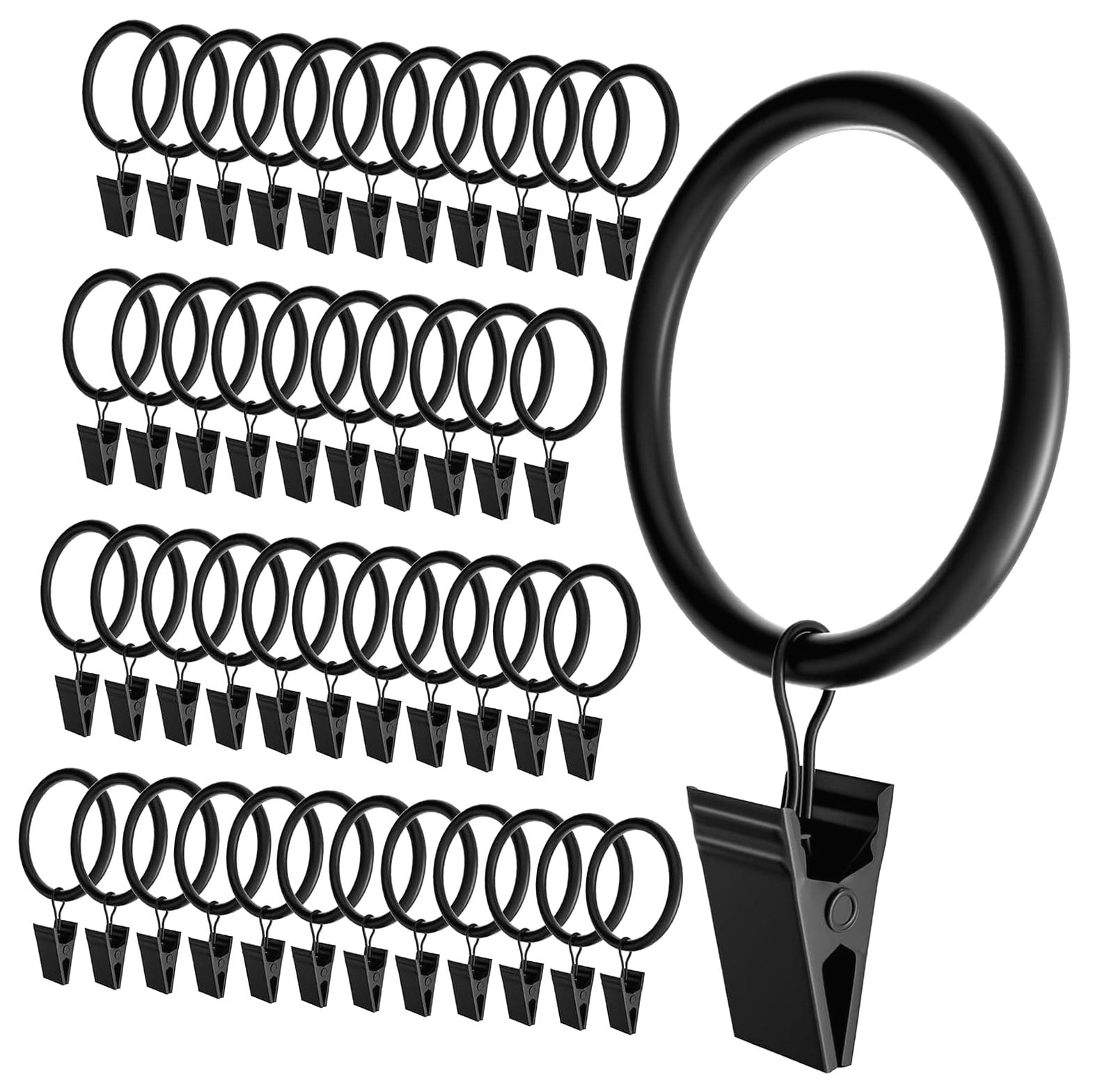 SKYSONIC 44 Pack Curtain with Clips, Curtain for Hanging, Drapery ...