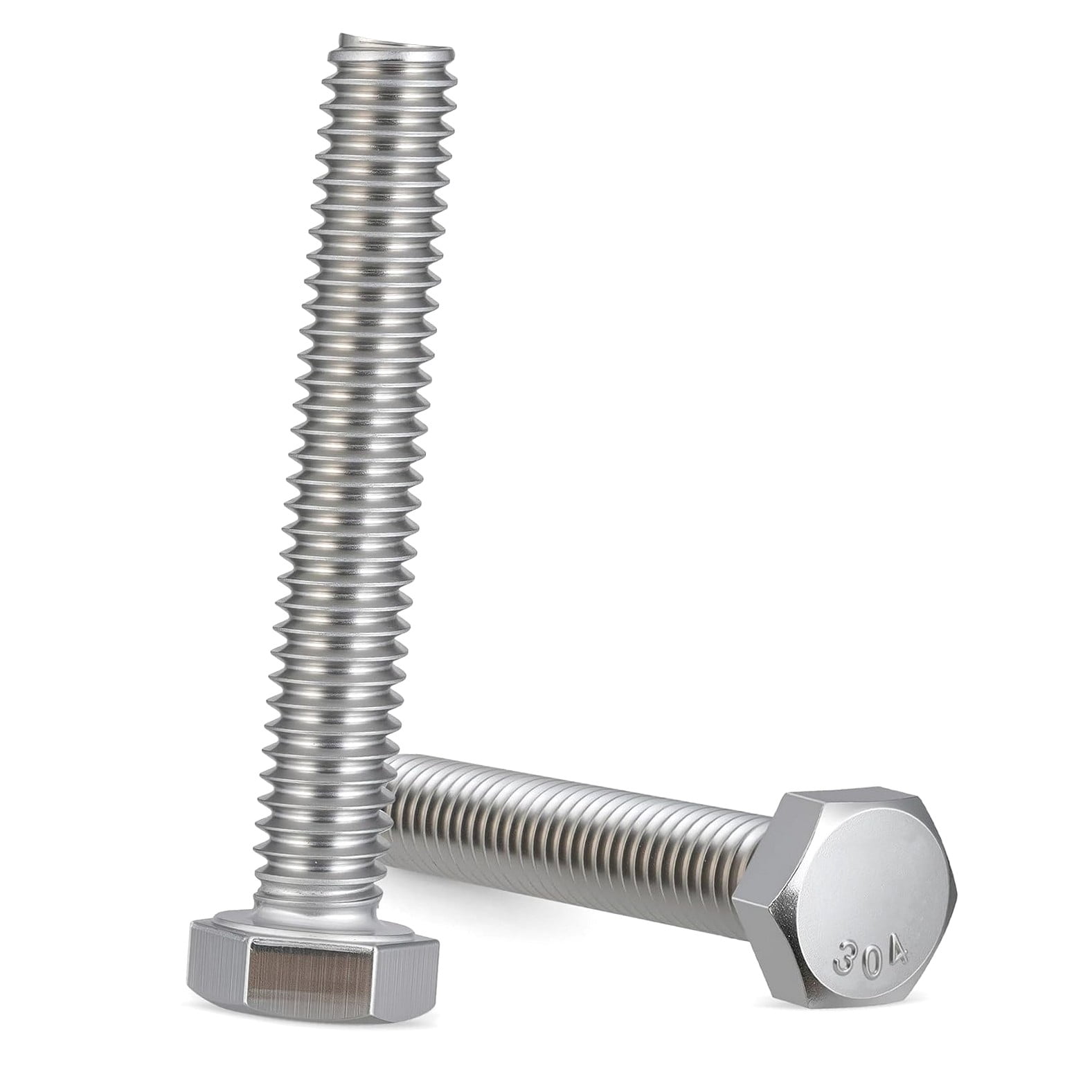 SKYSONIC 4Pcs 3/8-16 6" Hex Screw, 304 Steel 18-8, External Hex Drive ...