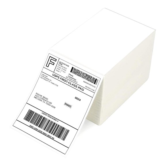 SKYSONIC 4x6 Thermal Shipping Labels Pack of 1000 Fanfold Labels, with ...