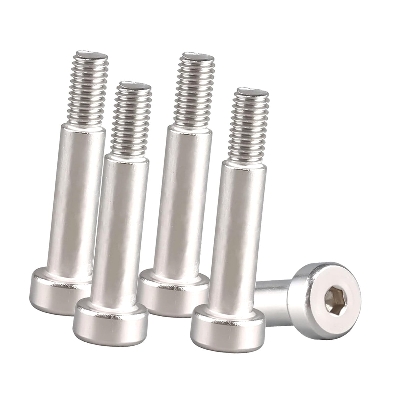 SKYSONIC 5 PCS 8*M6*40 Hex Shoulder, Metric Machine Hex Screw, Steel ...