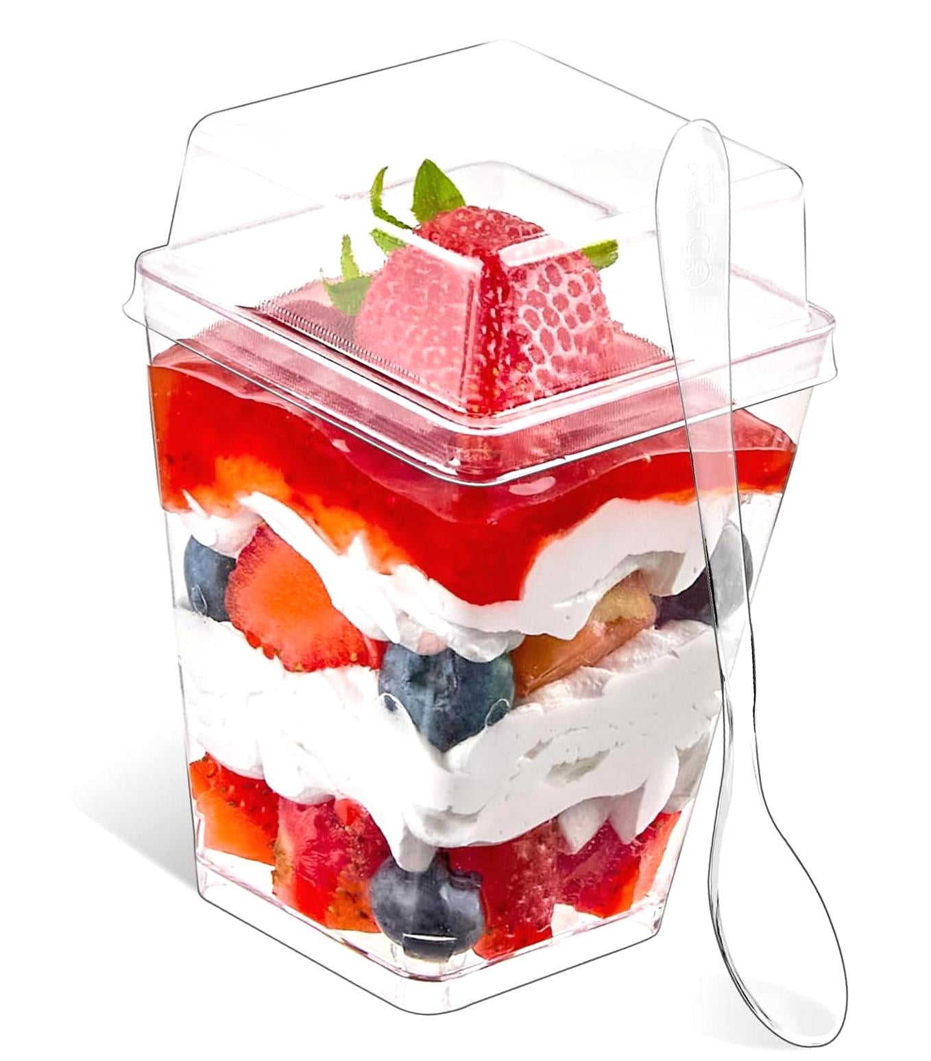 SKYSONIC 50 Pack 5 oz Heart Shaped Dessert Cups with and Spoons, Mini ...