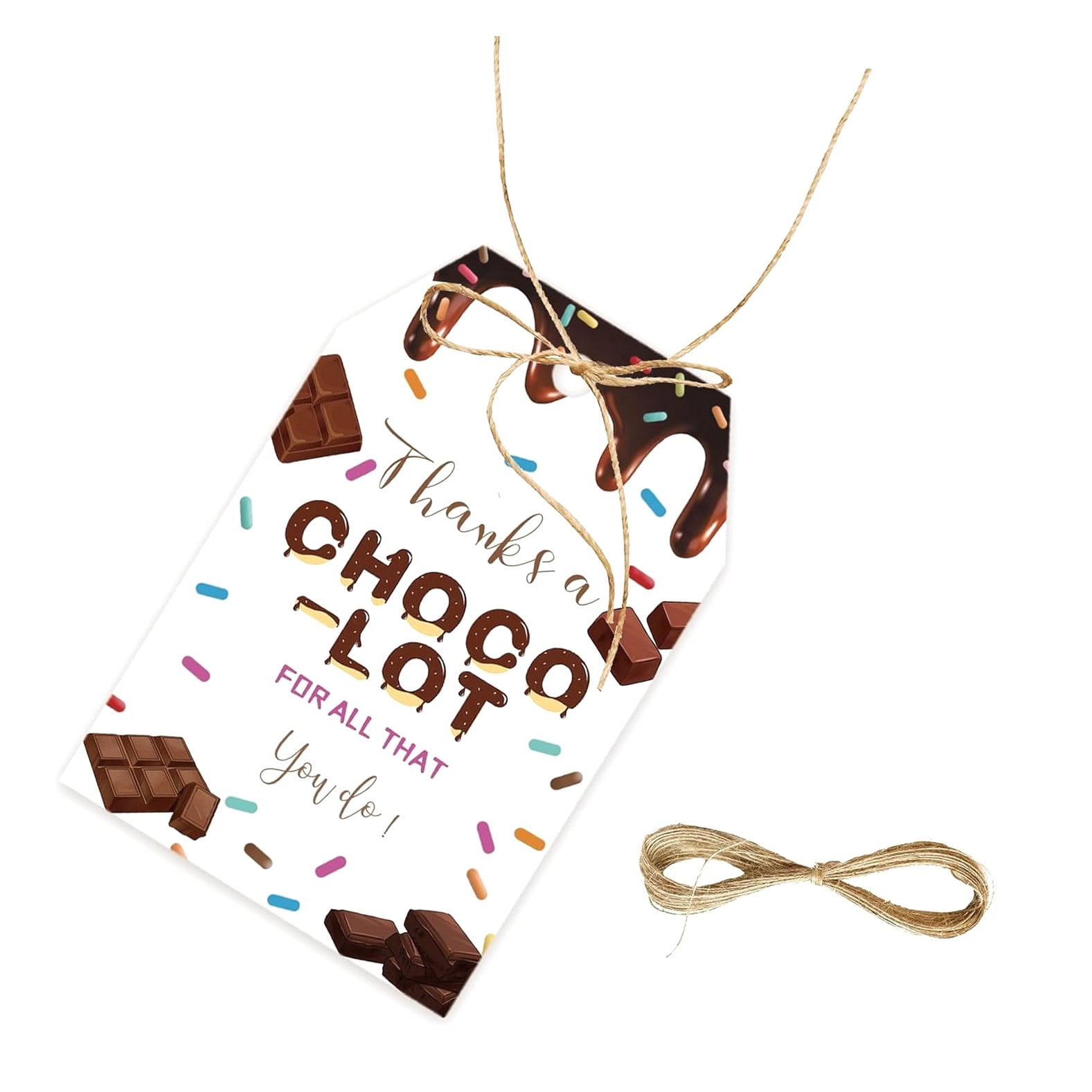 SKYSONIC 50 Pieces Chocolate Thank You Tags, Choco- For all You Do ...