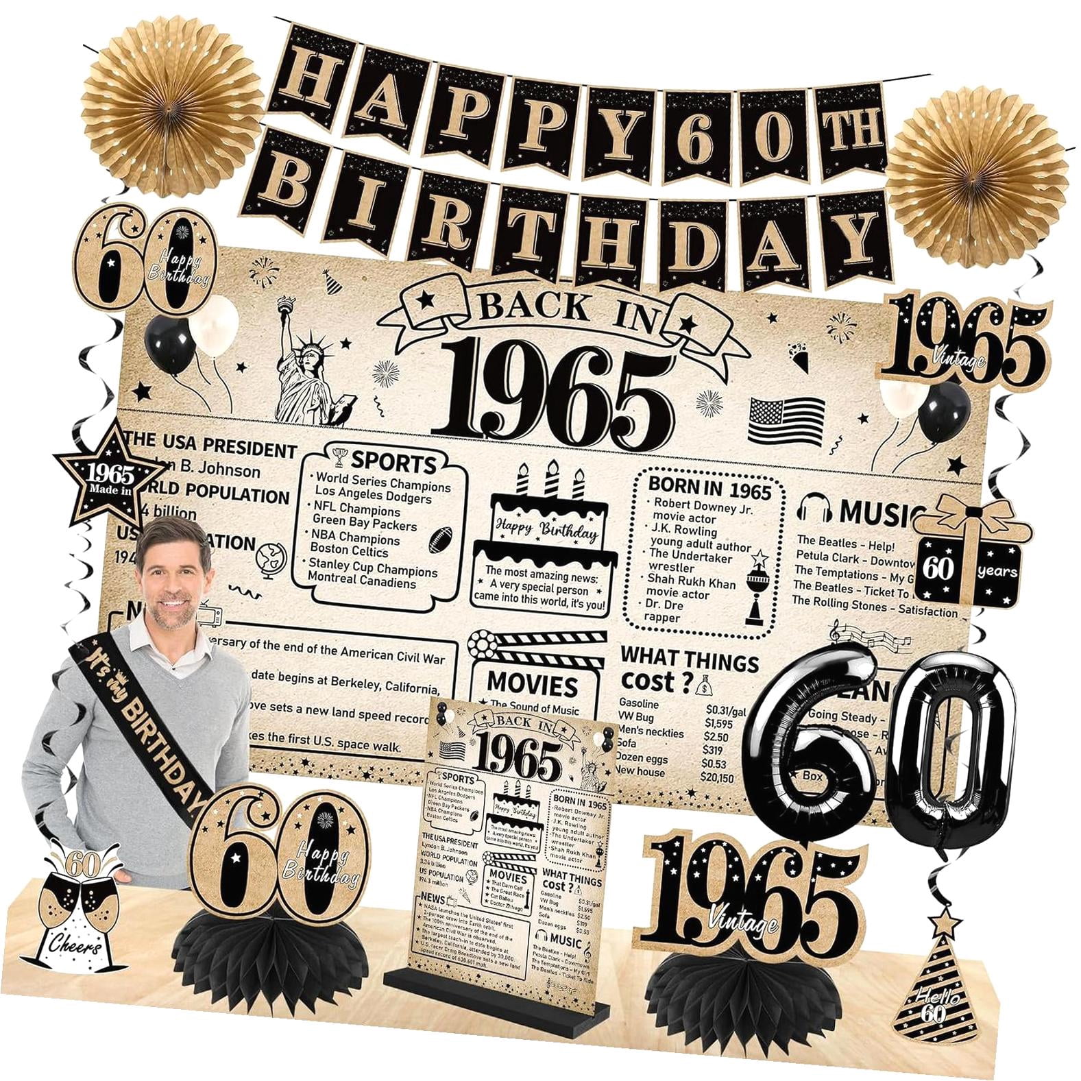 SKYSONIC 50th Birthday Celebration Kit for Men and Women, 15PCS Vintage ...