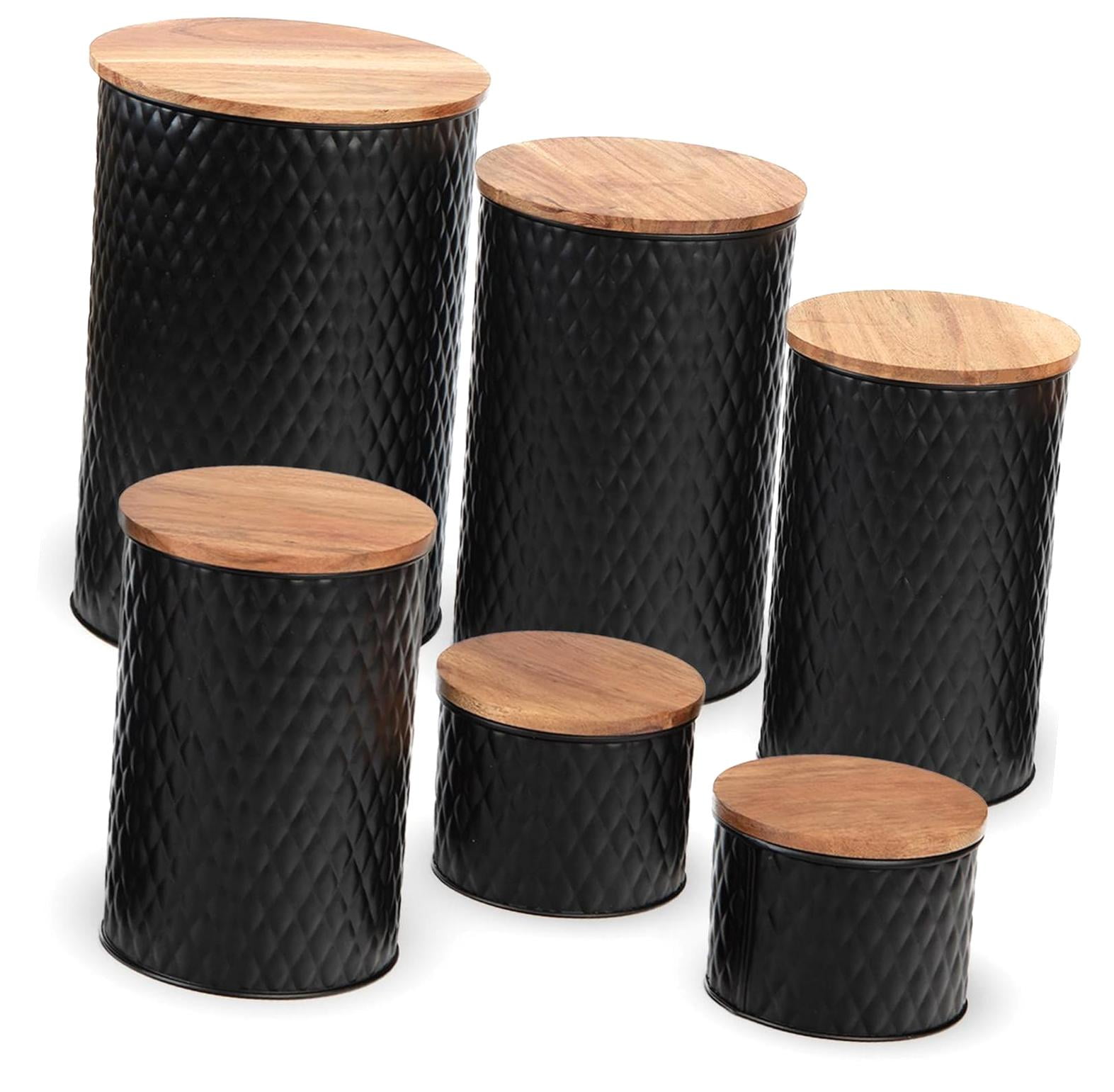 SKYSONIC 6 Canister Set for the Kitchen Countertop – Galvanized Metal ...