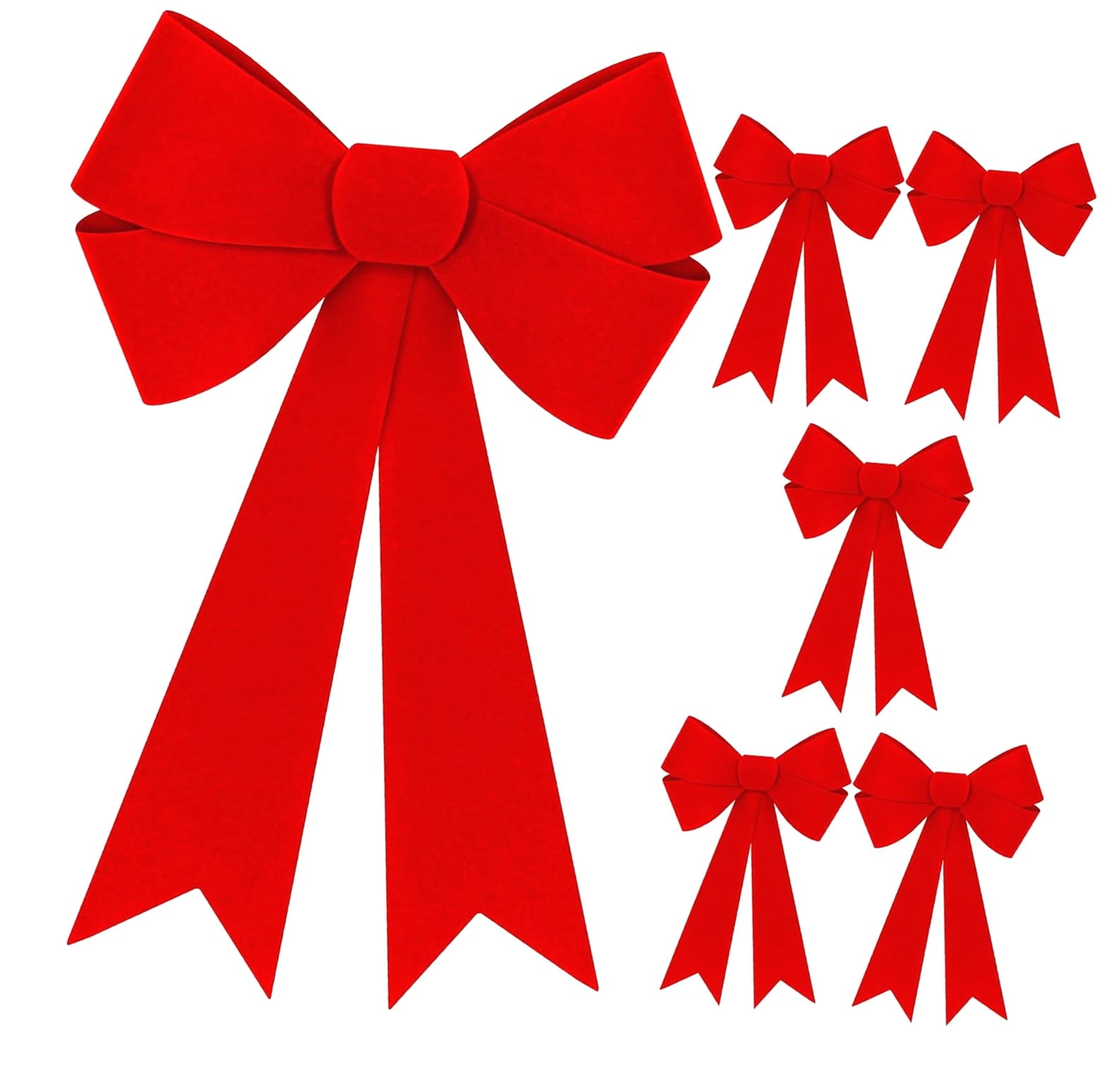 SKYSONIC 6 PCS Red Velvet Bows for Christmas Tree, 9x12 In Large ...