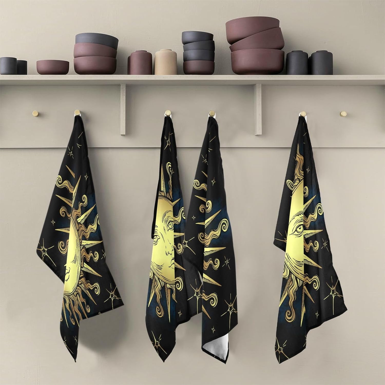 SKYSONIC 6 Pack Boho Style Fabric Design Kitchen Towels Soft Highly ...