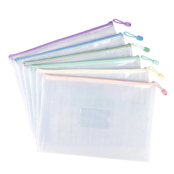 SKYSONIC 6 Pack Mesh Zipper with Label Pockets, Document Bags for ...