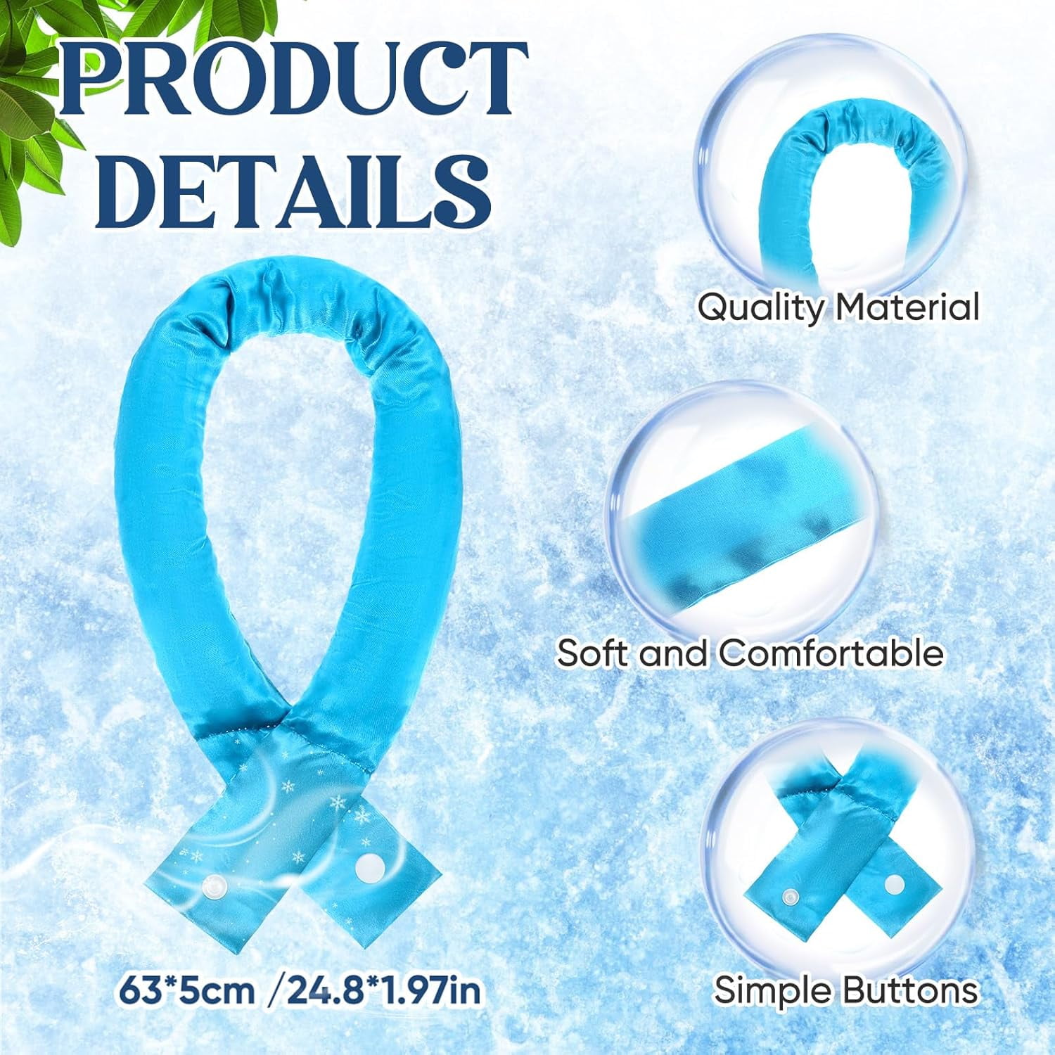 SKYSONIC 6-Piece Cooling Neck Wraps with Button, Bandana Neck Cooler ...