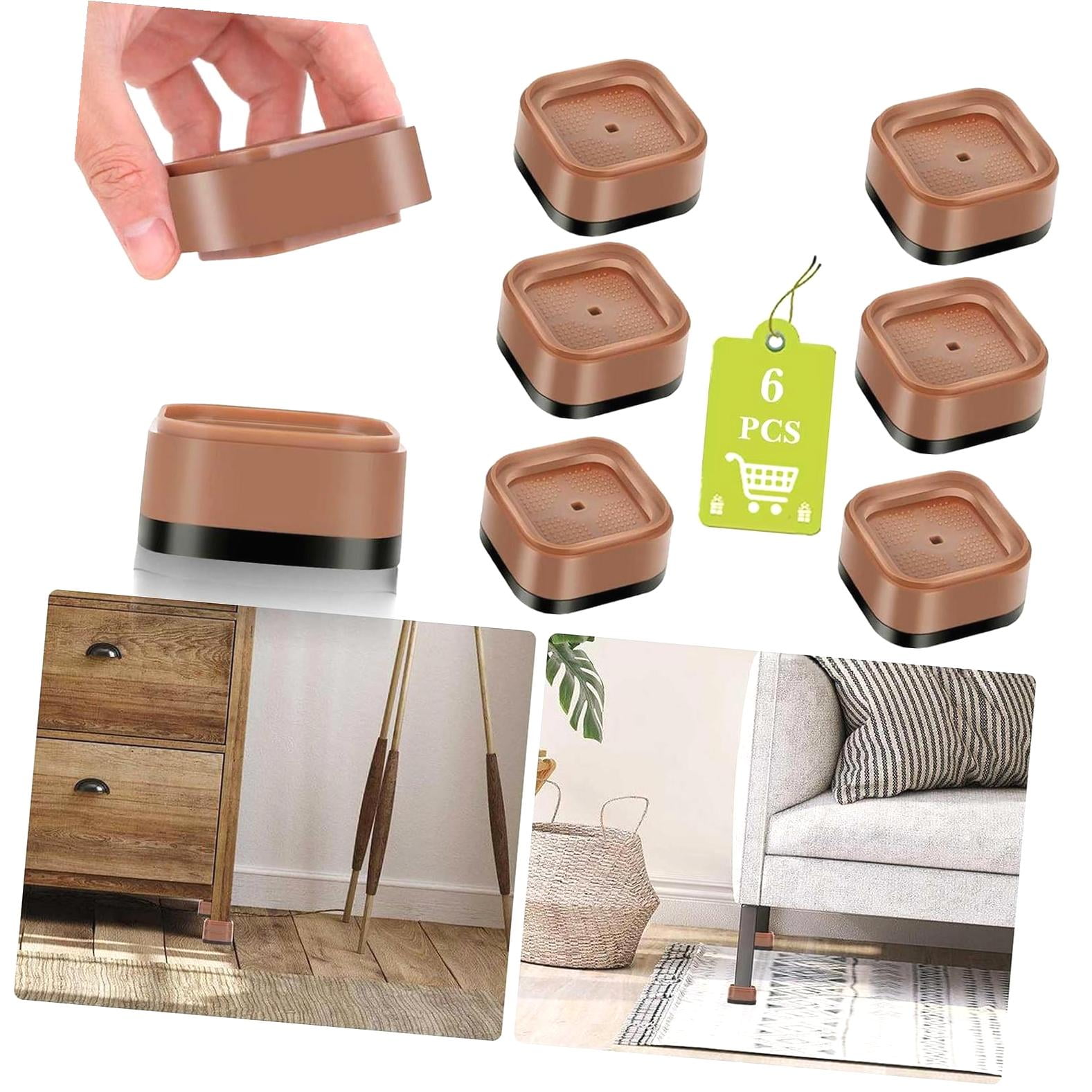 SKYSONIC 6-Piece Furniture Elevators, 1 Inch, Adjustable Supports for Table, Desk, Couch, Chair ...