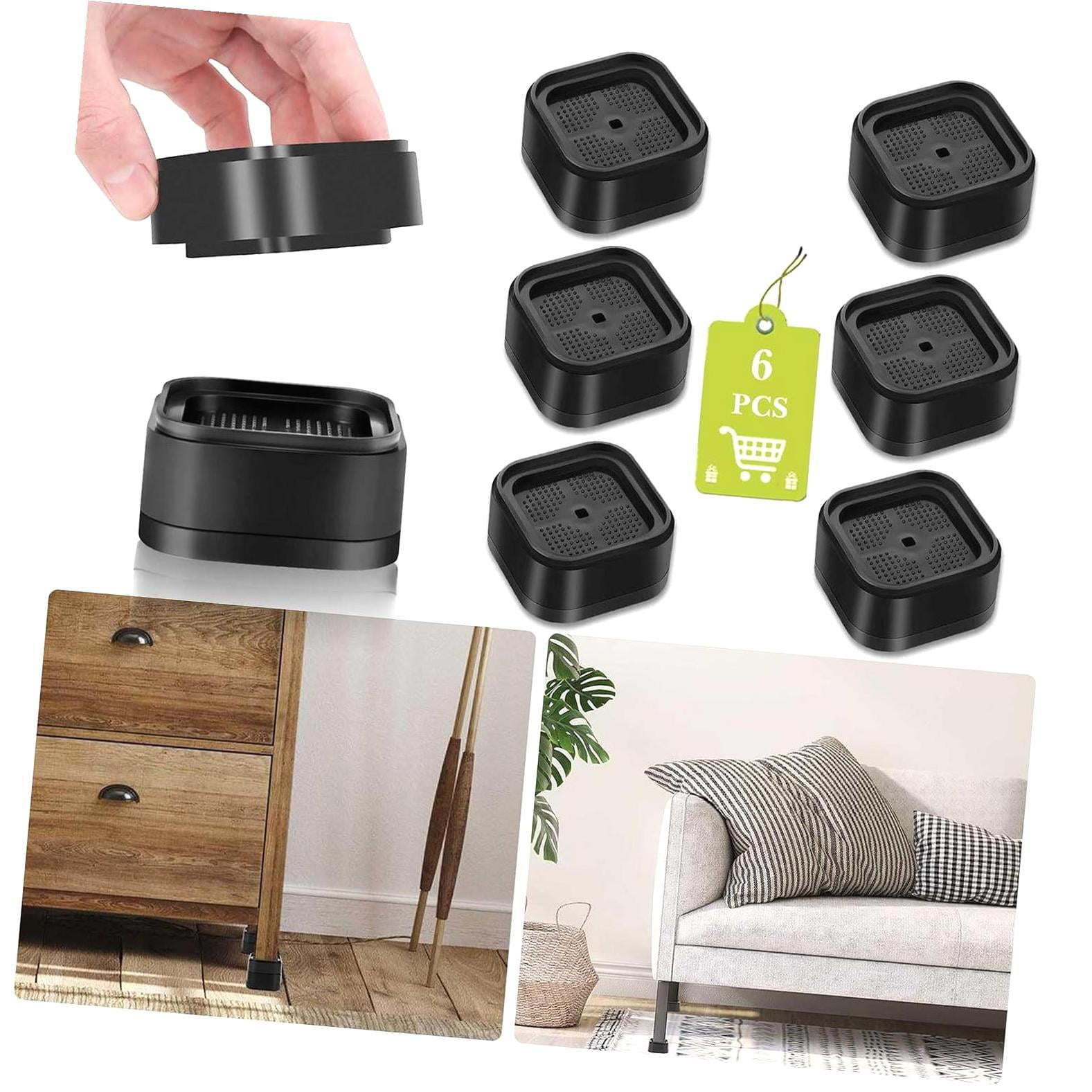 SKYSONIC 6-Piece Furniture Elevators, 1 Inch, Adjustable Supports for ...