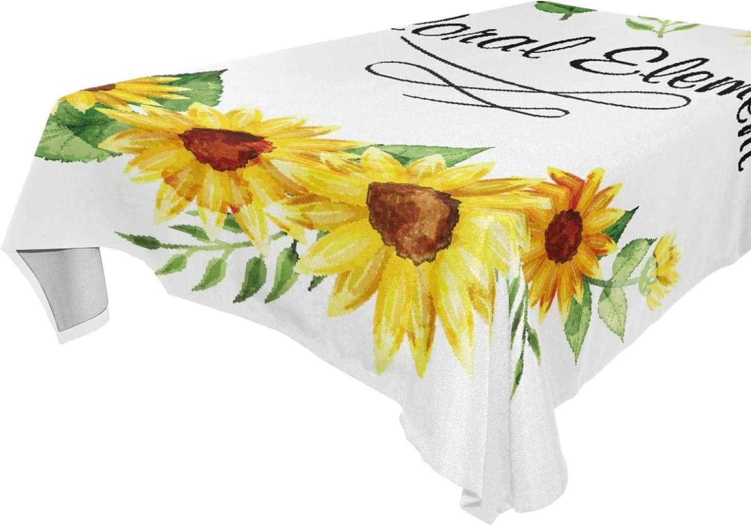 SKYSONIC 60”x90" Square Tablecloth with Beautiful Sunflower Background ...