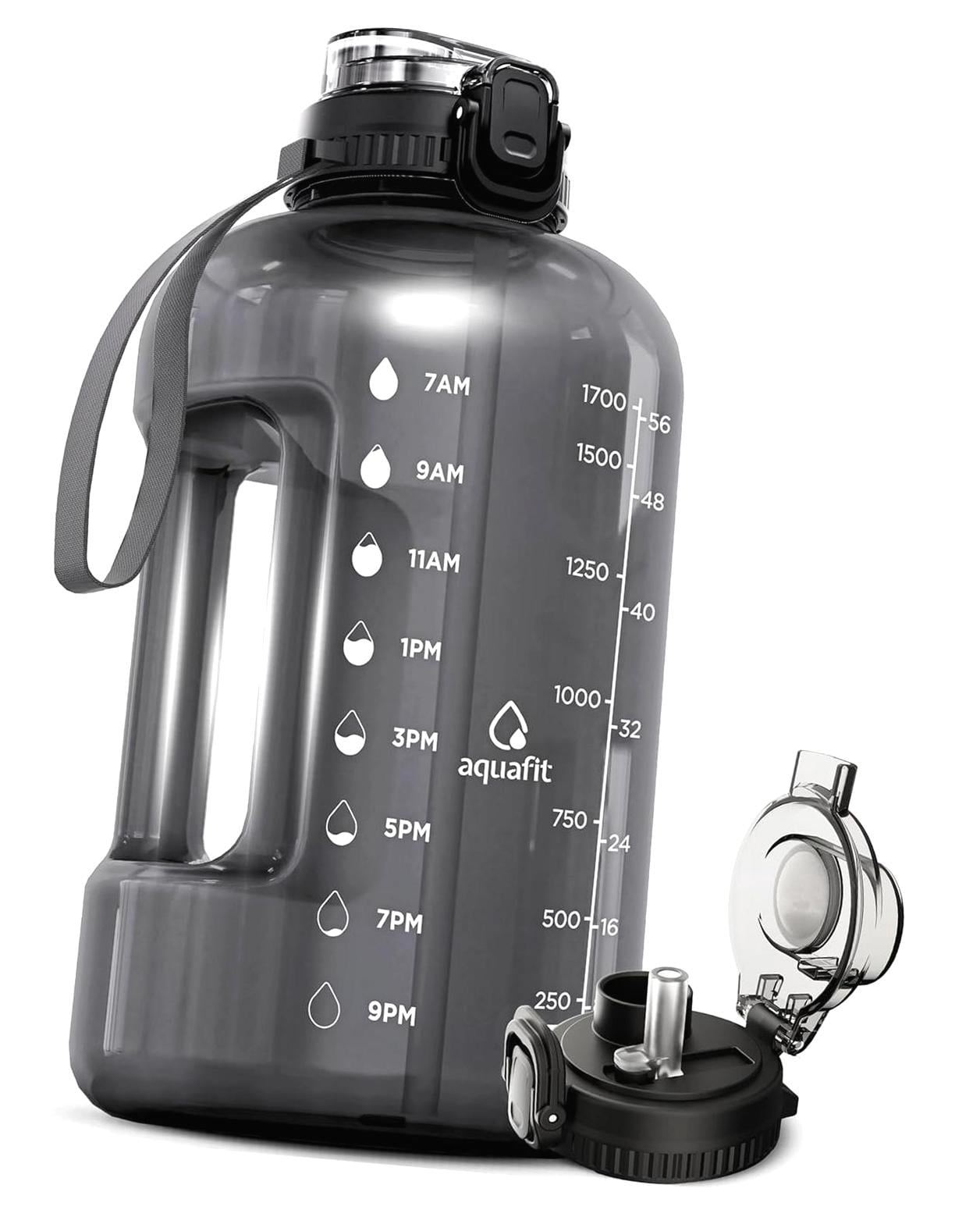SKYSONIC 64 Oz Water Container with Time Marker - Straw & Chug - Large ...