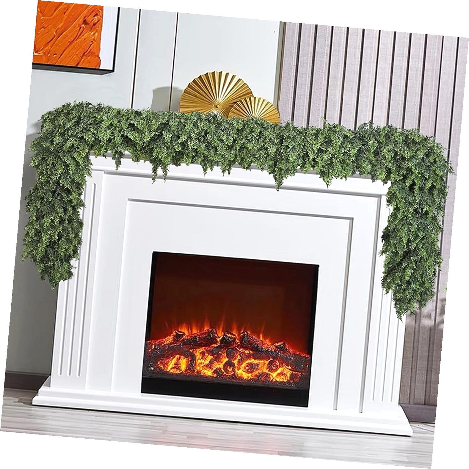 SKYSONIC 6FT Touch Garland for Artificial Christmas Garlands Realistic ...