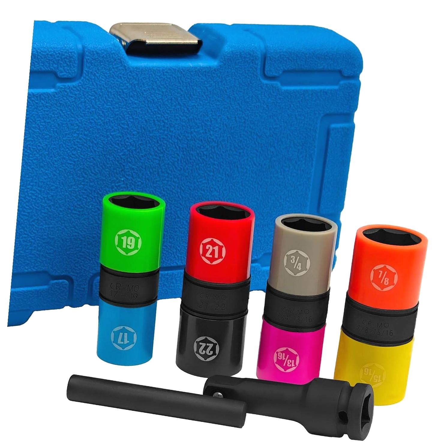 SKYSONIC 6PCS 8 Size 1/2" Drive Lug Nut Socket Set, Non-Marring Thin ...