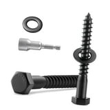 SKYSONIC 7 Sets 3/8" 3" Hex Lag Screws Bolts with Flat Washers 304 ...