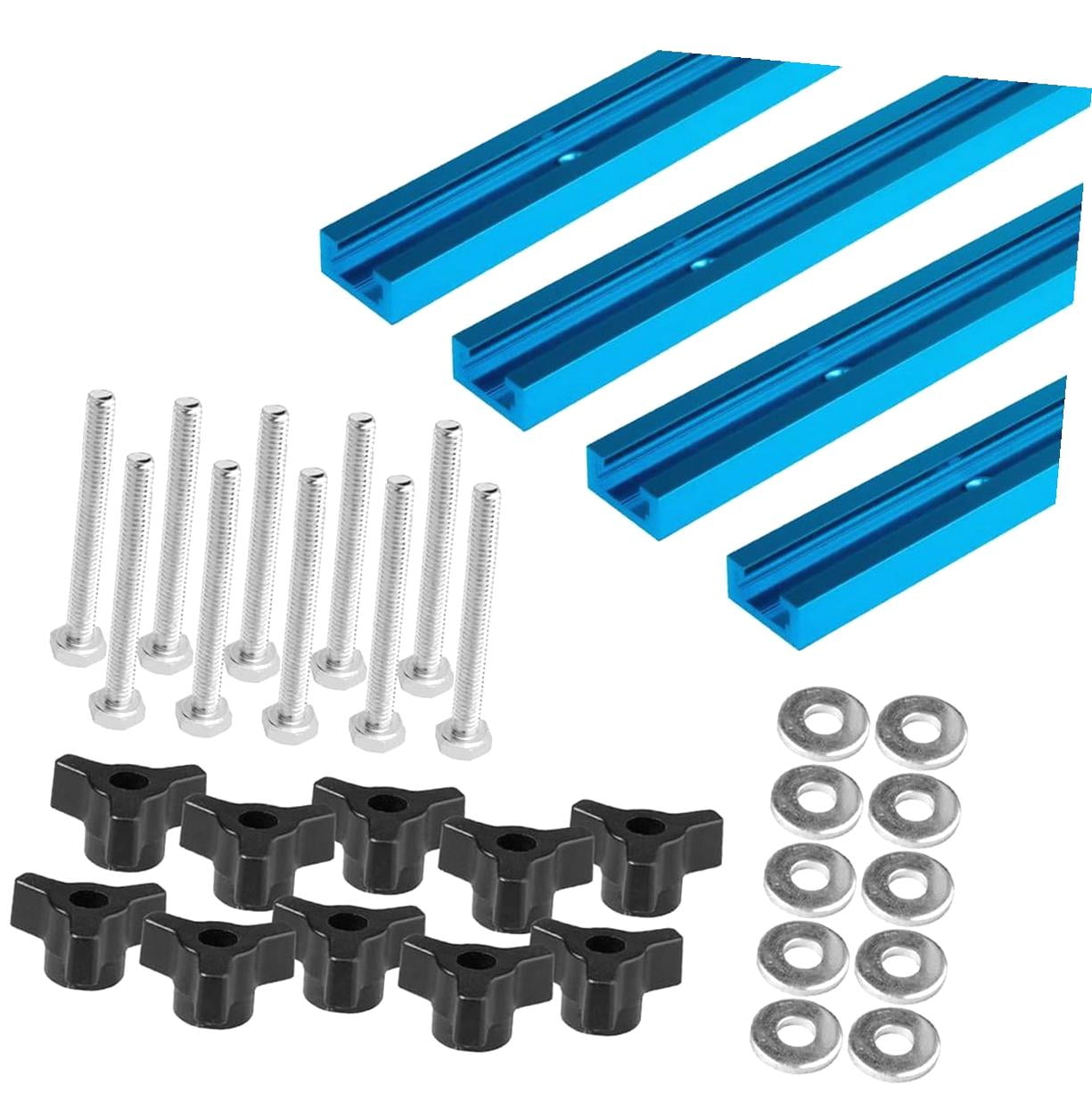 SKYSONIC 71862 4 Pieces Double-Cut Profile T-Track (36") with EZ Mount ...