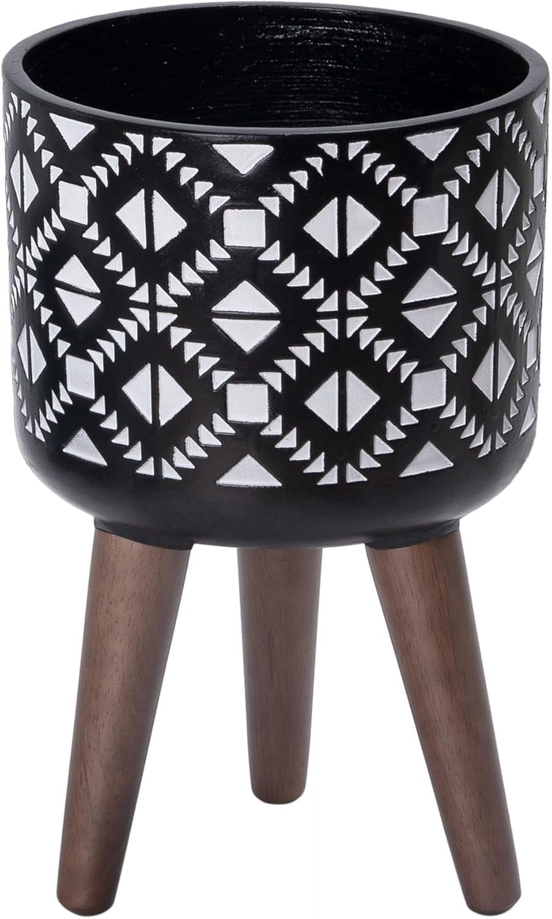 SKYSONIC 8 Inch Planter Pot with Stand, Mid-Century Tall Plant Pot with ...