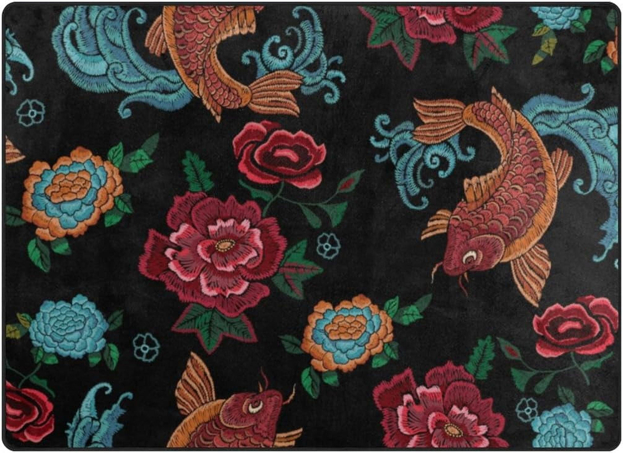 SKYSONIC 80x58 inches Lightweight Soft Area Rug Mat Indoor Floor Rugs ...