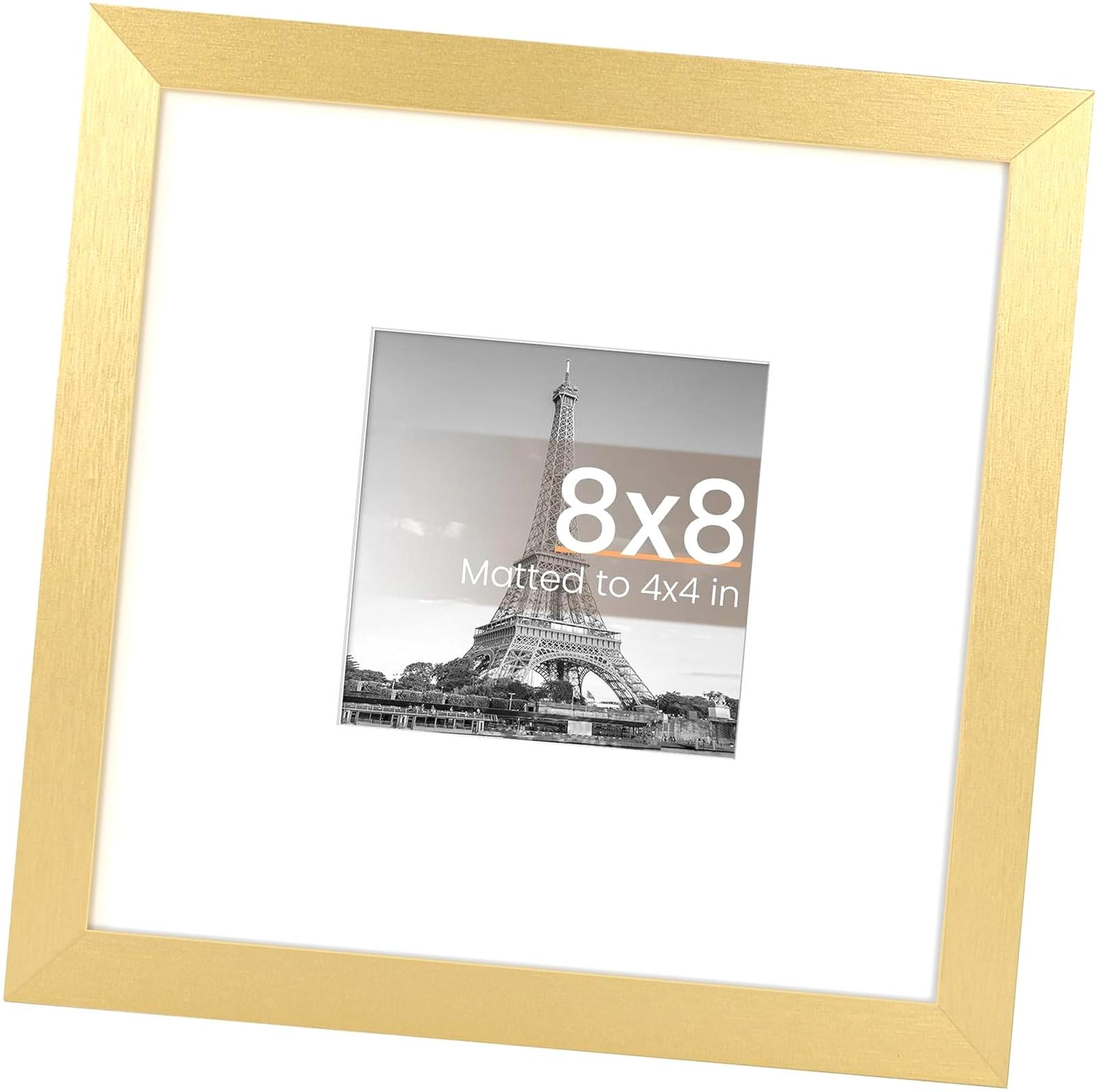SKYSONIC 8x8 Photo Frame, Showcase 4x4 Pictures with Mat or 8x8 Without ...