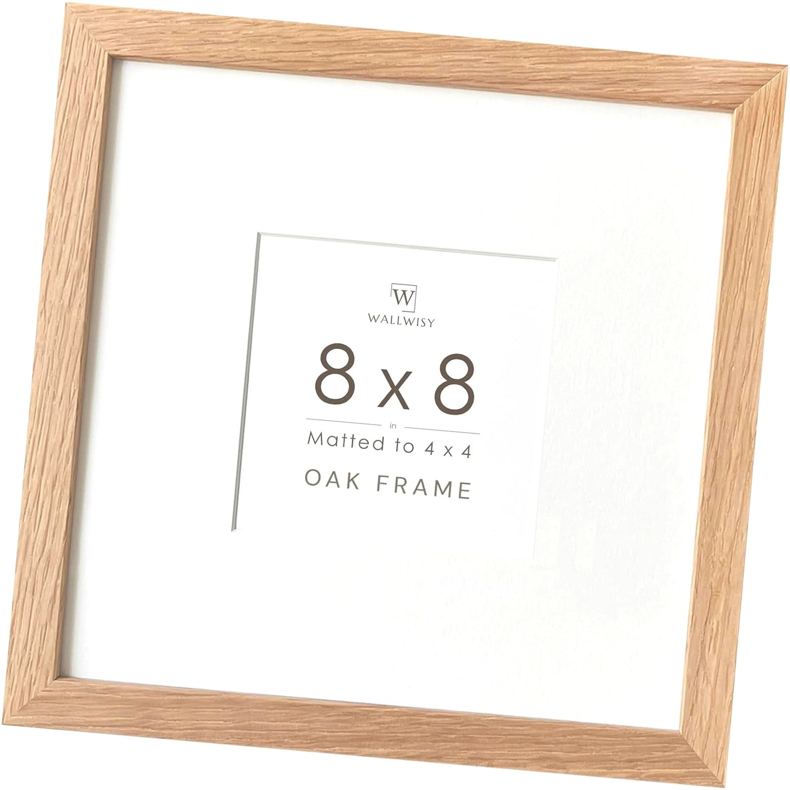 SKYSONIC 8x8 Picture Frame, Wooden 8x8 with Mat for 4x4 (Opening Size ...