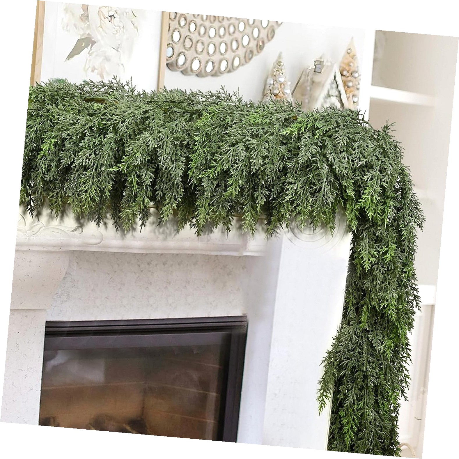 SKYSONIC 9FT Thick Christmas Garlands with 240 Branches, Realistic ...