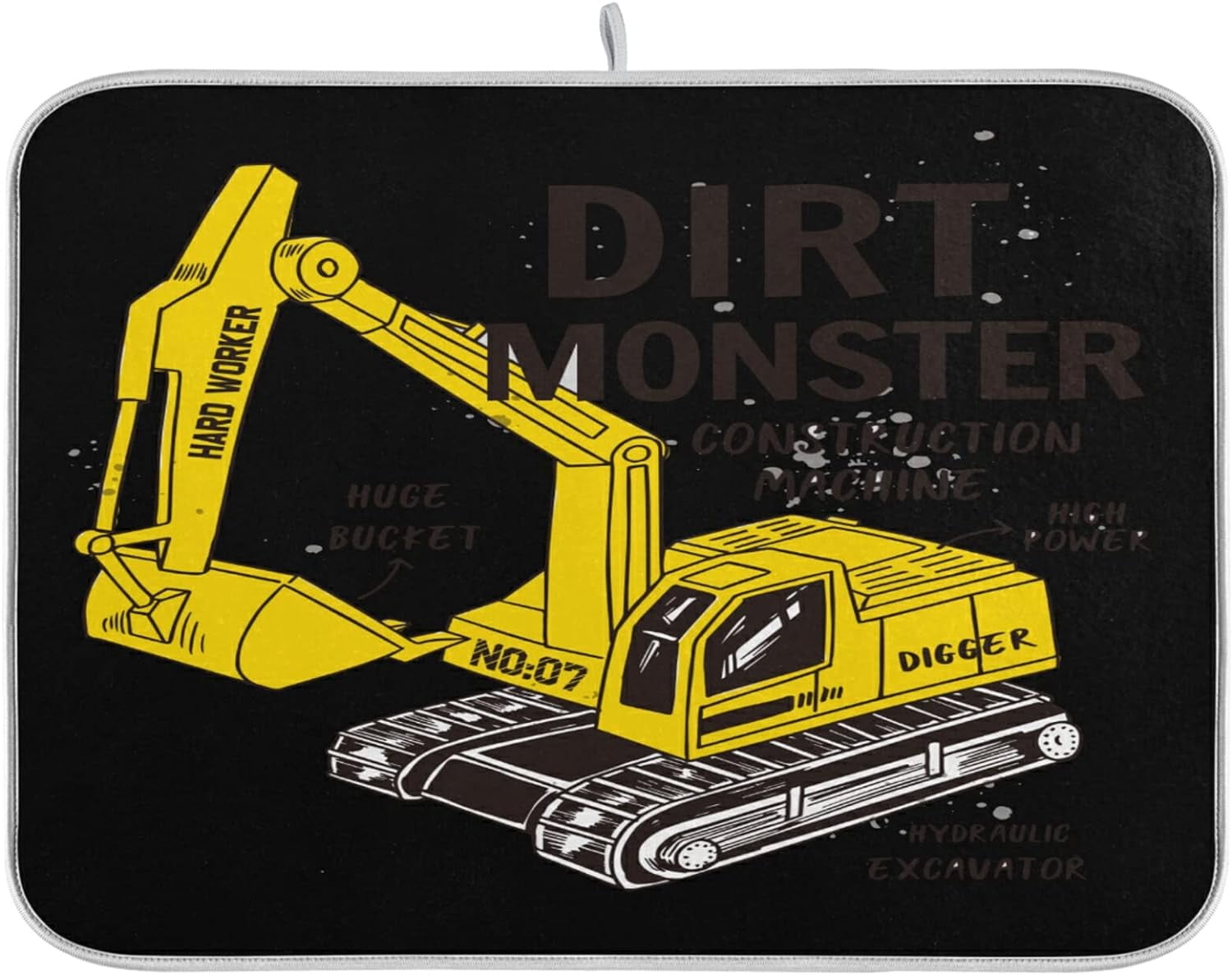 SKYSONIC Absorbent Dish Drying Mat Digging Monster Kitchen Counter Mat ...